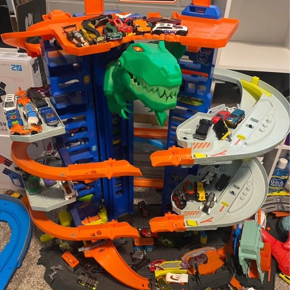 Hot Wheels | Toys | Hot Wheels City Robo Trex Ultimate Garage Cars ...